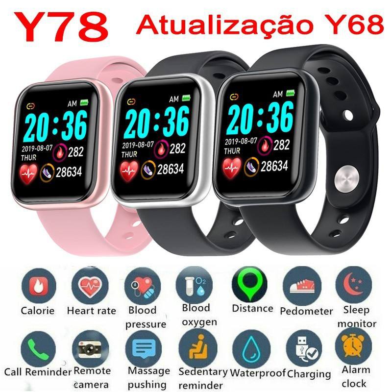 Smartwatch y68 relógio inteligente esportivo android monitora ...