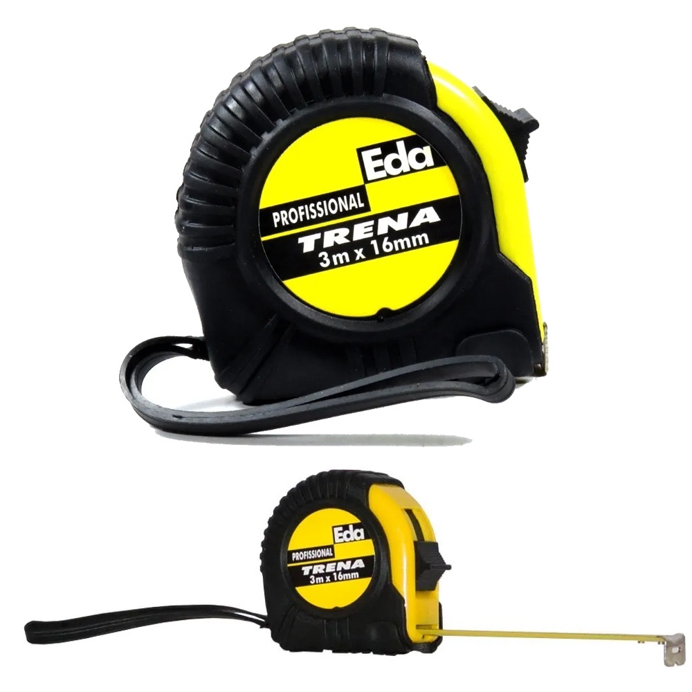 Trena Manual Profissional Com Trava Emborrachada 3m X 16mm Ponta ...