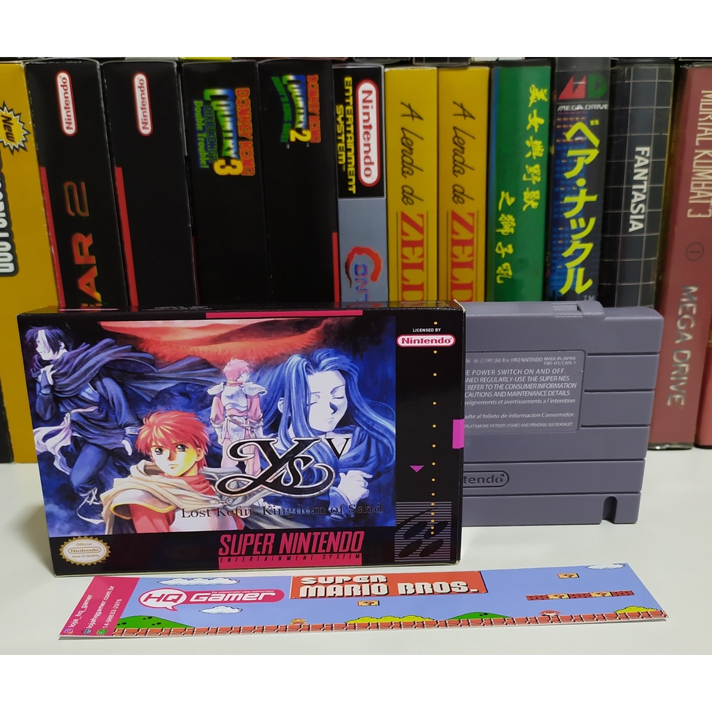 Ys V Lost Kefin, Kingdom of Sand - Mini Box do Jogo (Super Nintendo ...