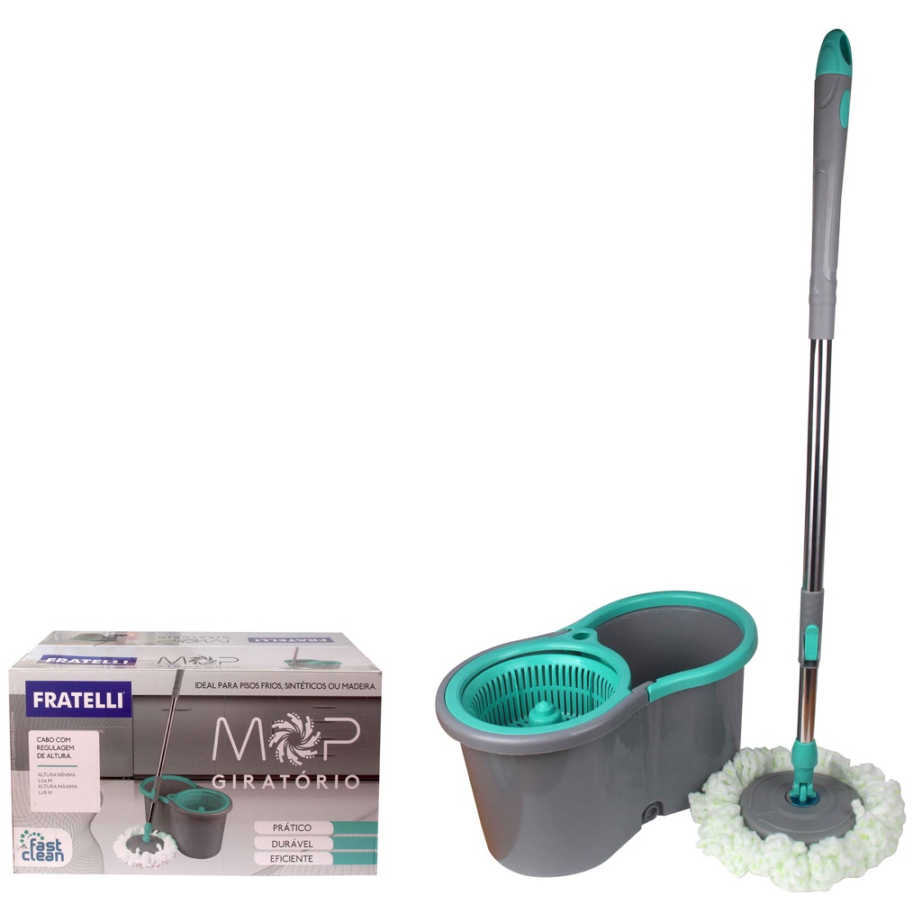 Mop Com Balde E Esfregão Fratelli Cinza | Shopee Brasil