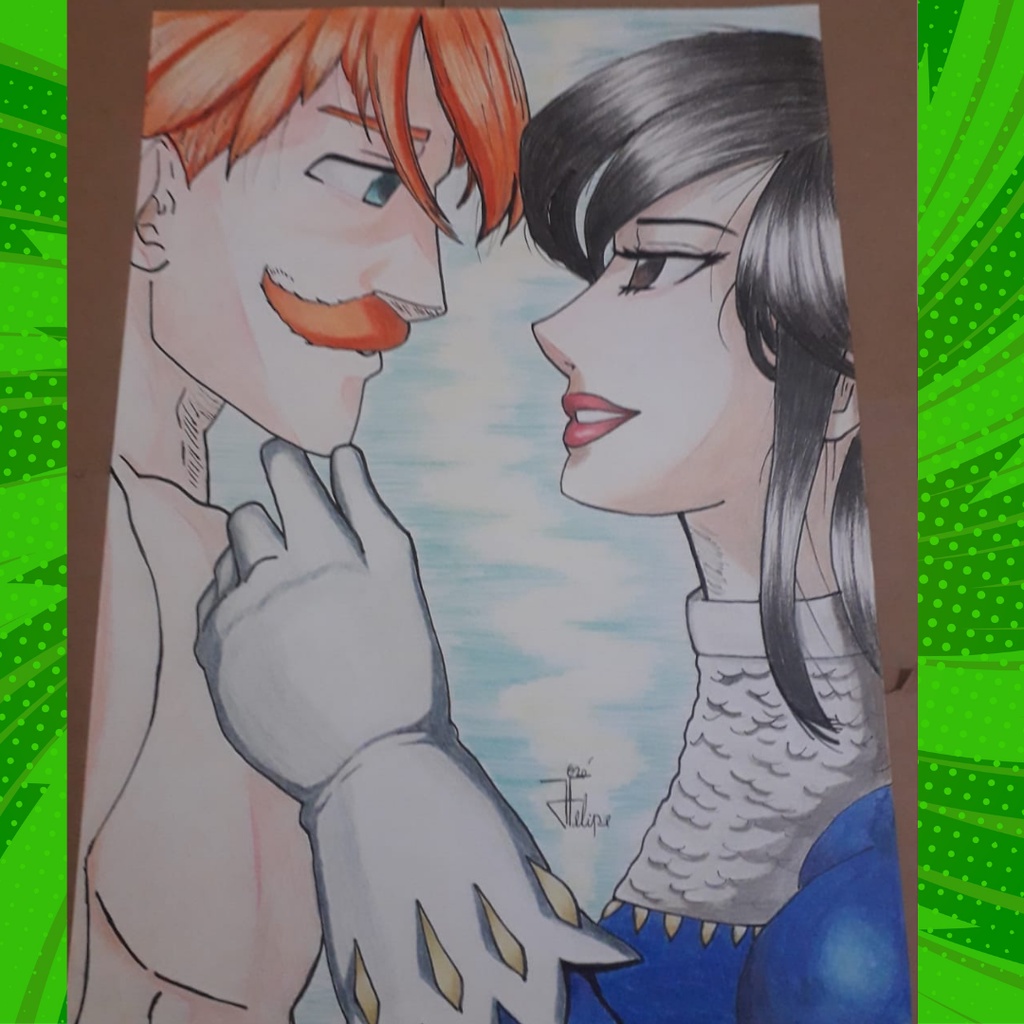 Nanatsu no Taizai Desenho do Escanor e Merlin 95gm | Shopee Brasil