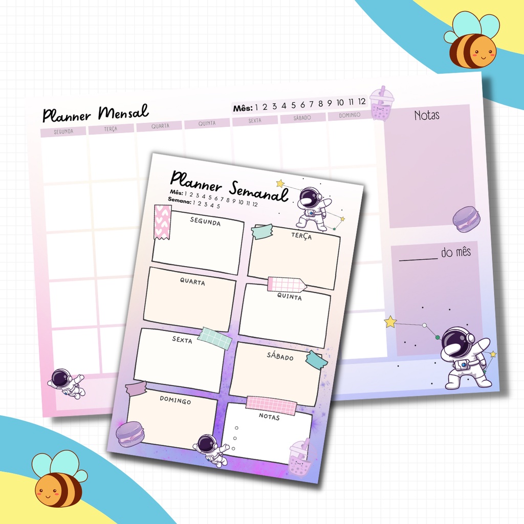 Kit Planner mensal + Planner semanal | Permanente | Shopee Brasil