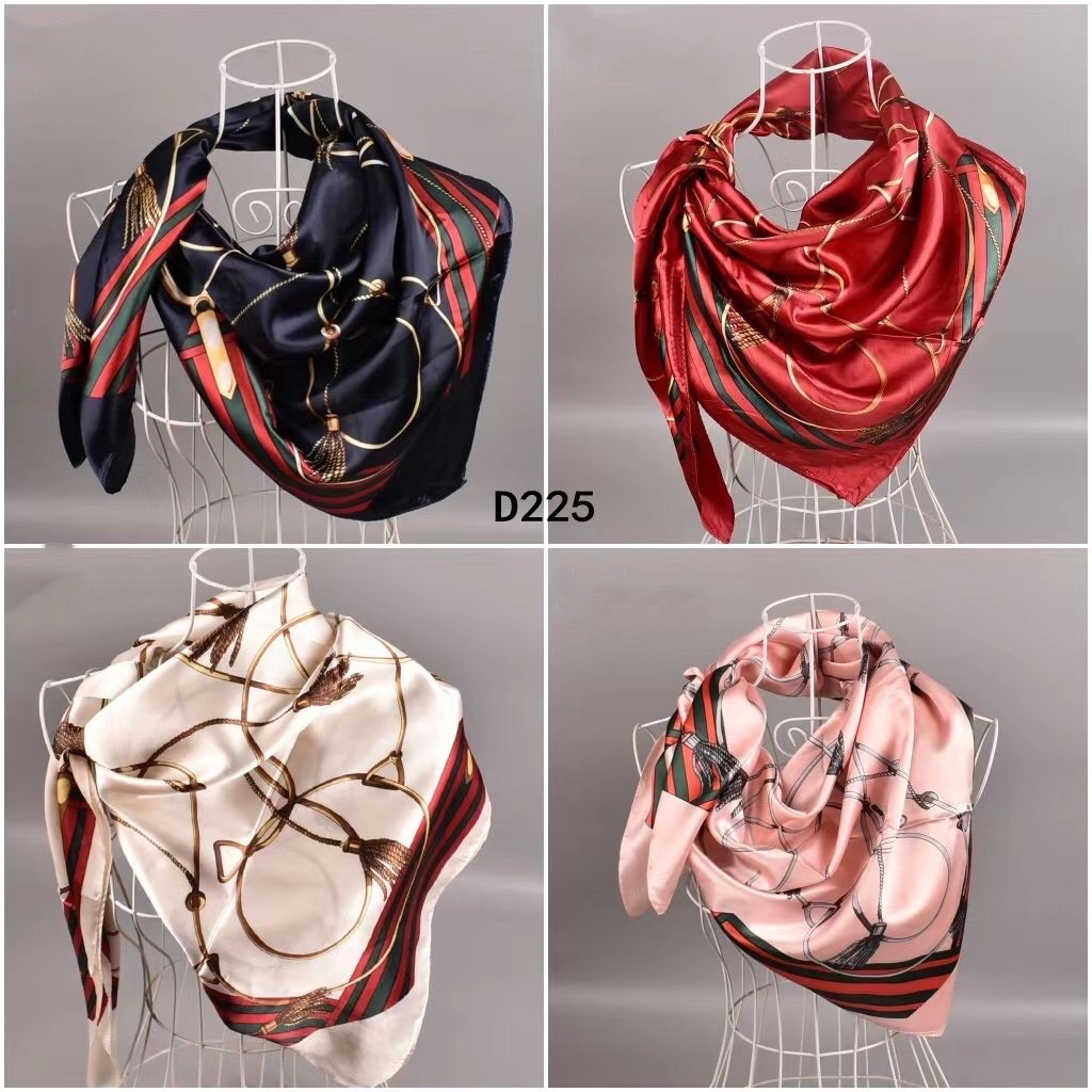 Lenço Cetim Seda Versáteis 90x90cm Elegante Multiuso Cropped Cachecol ...