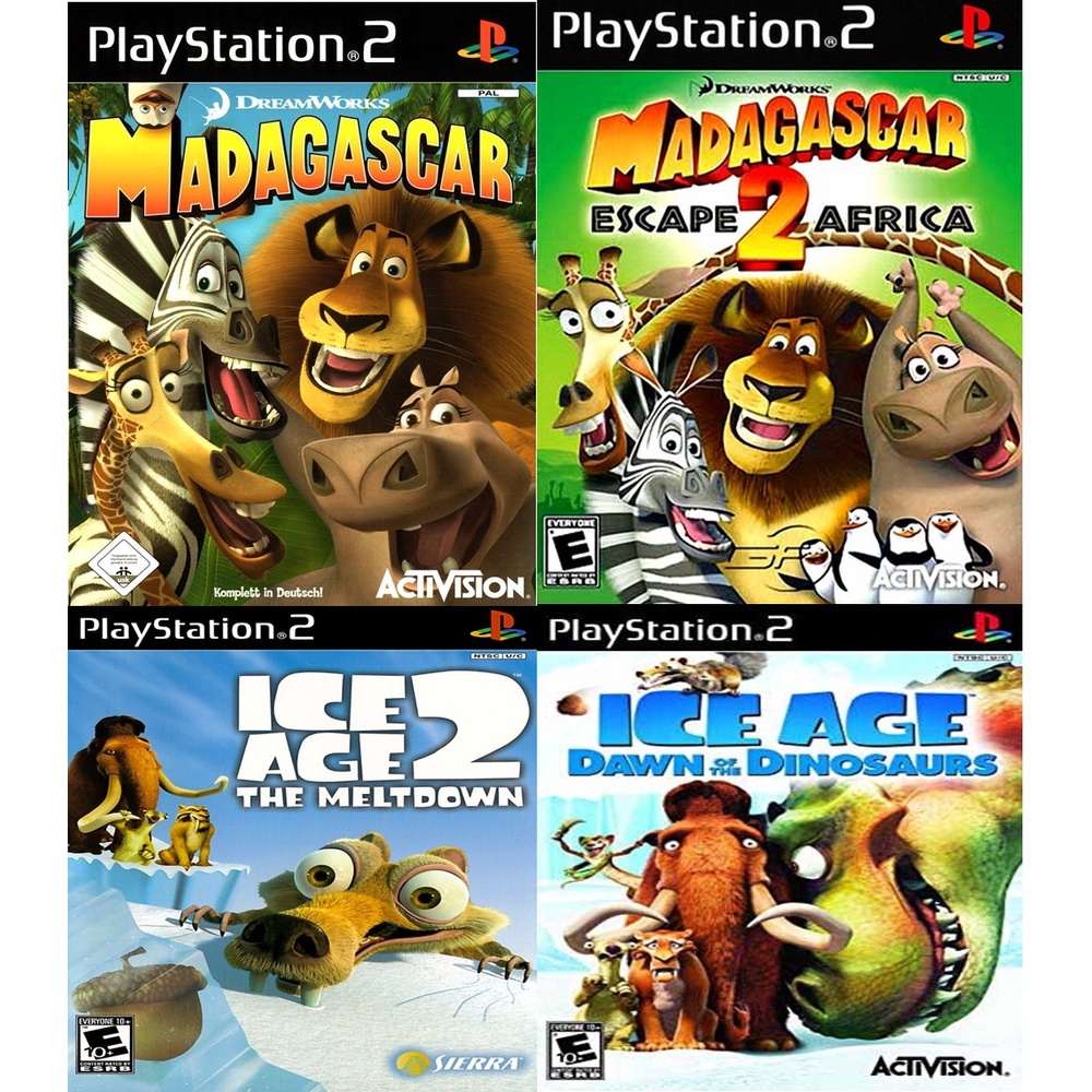 Kit Madagascar + Ice Age com 4 Jogos (PS2) | Shopee Brasil