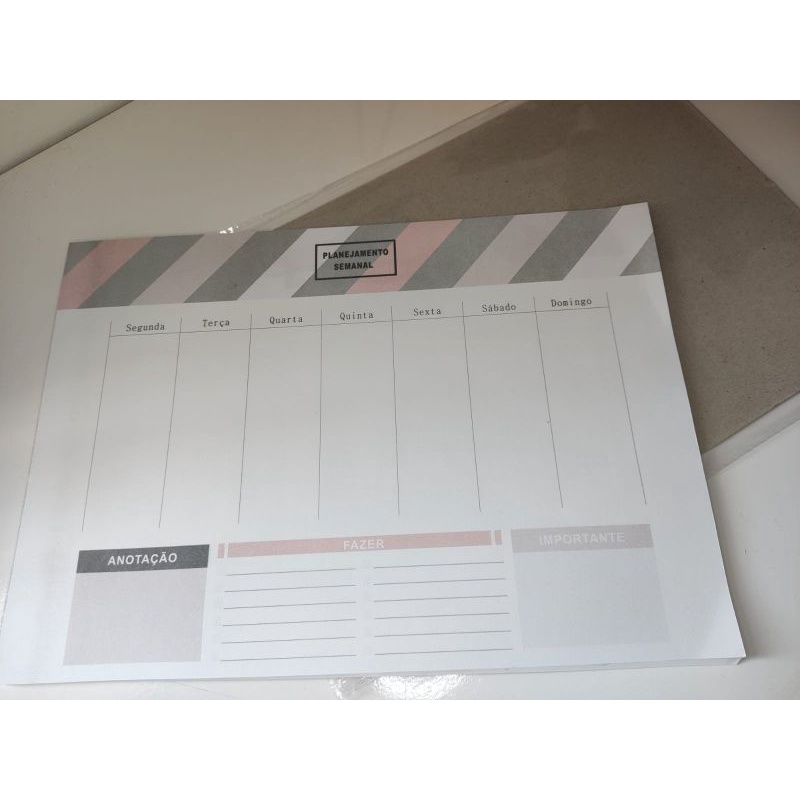PLANNER SEMANAL 28 FOLHAS FRENTE E VERSO ROSA (leia a descrição ...