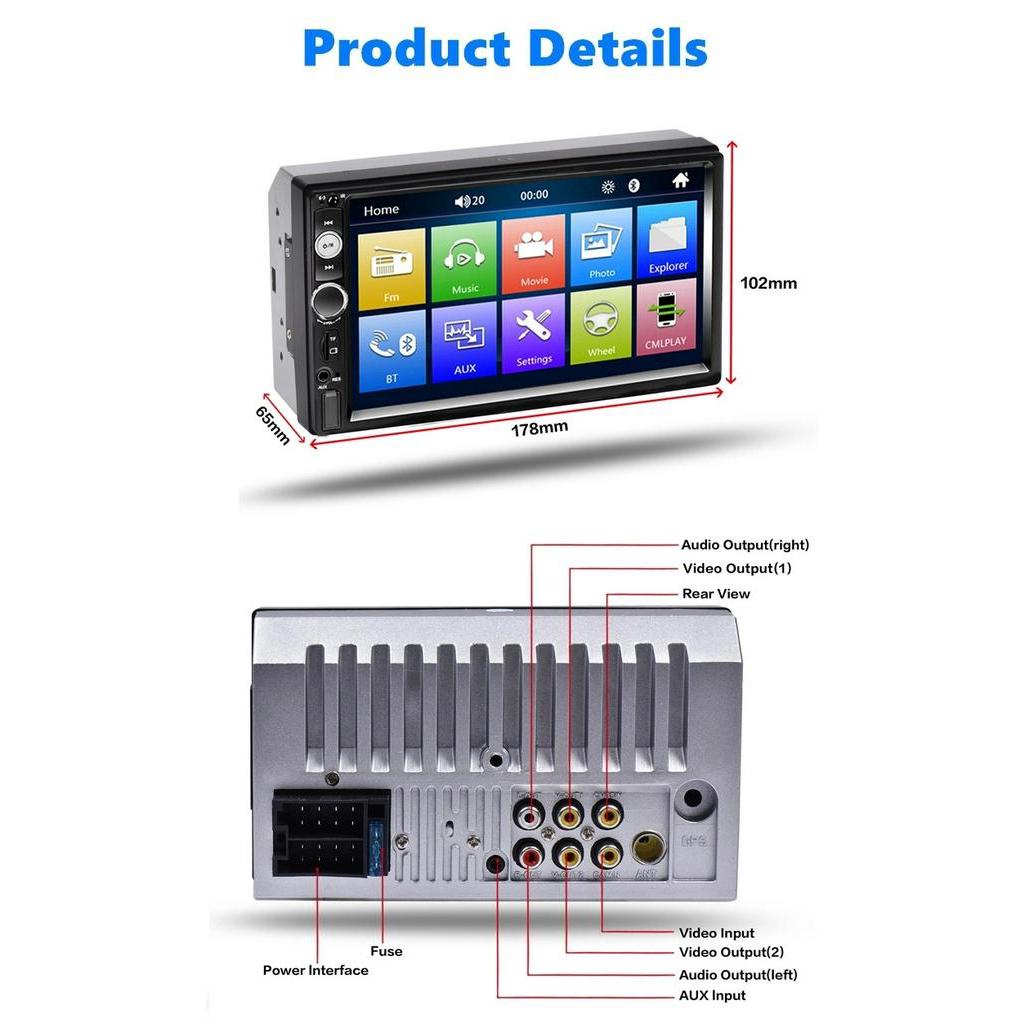 Central Multimidia Carro Touch Screen 7 Polegadas Android IOS | Shopee ...