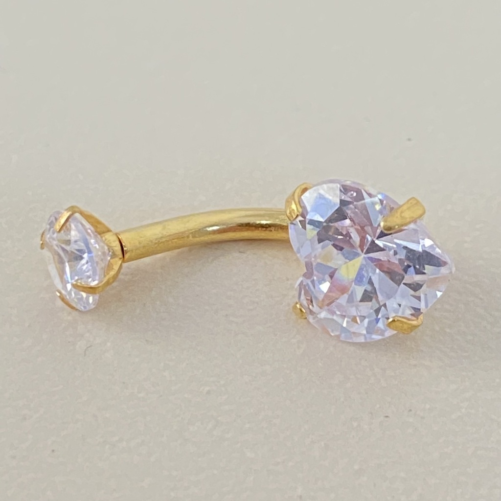 Piercing Umbigo com Pedra Coração | Shopee Brasil