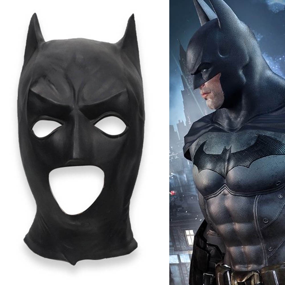 Batman Full Mask With Cowl The Dark Knight Rises Latex Helmet Adult ...