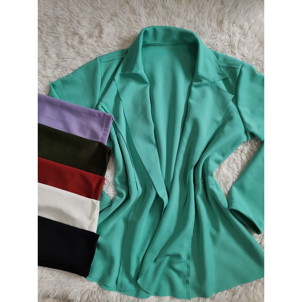 Blazer Feminino Sobretudo Longo Neoprene Plus Shopee Brasil