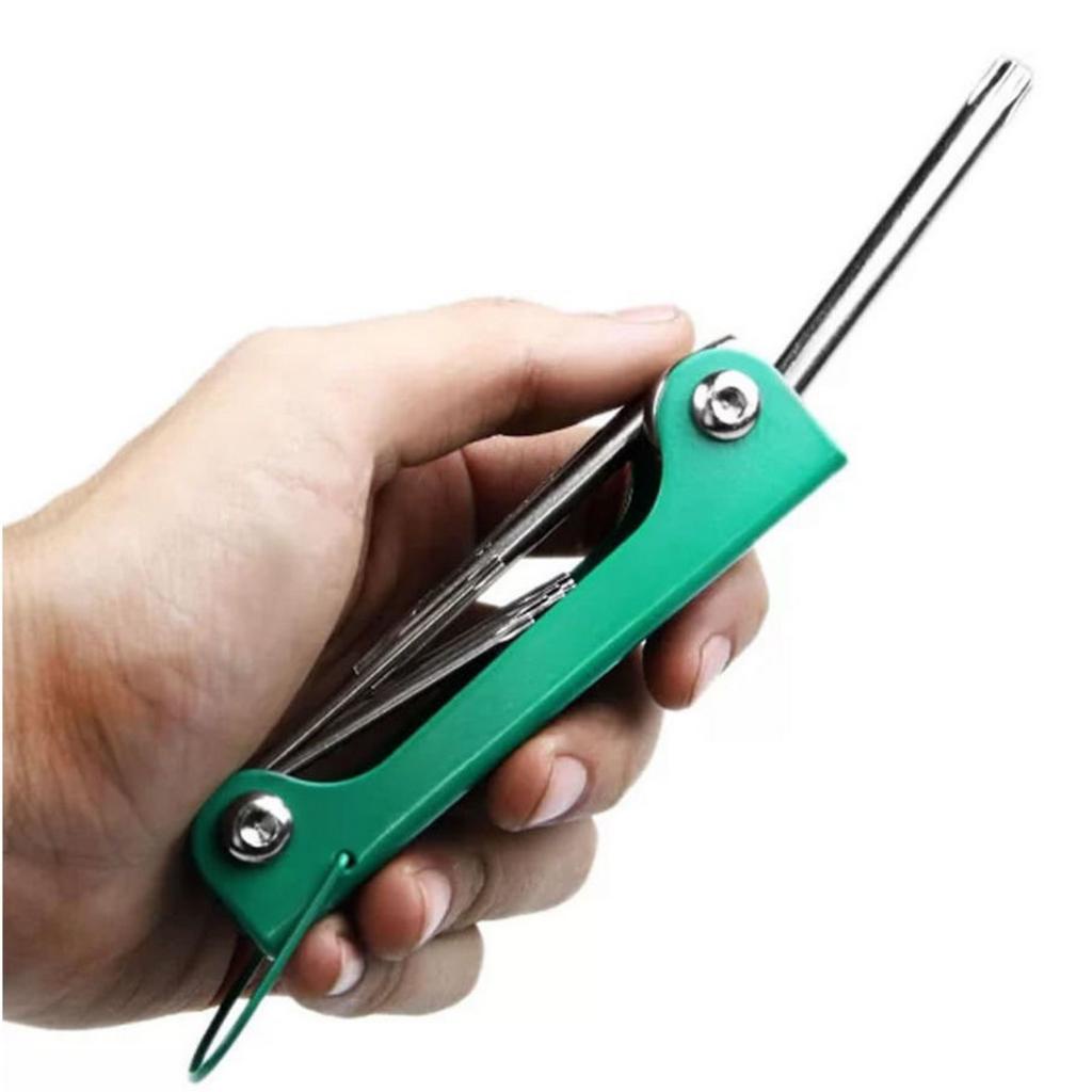 Jogo chave Torx 8 Pontas Tipo Canivete Com furo Profissional | Shopee ...
