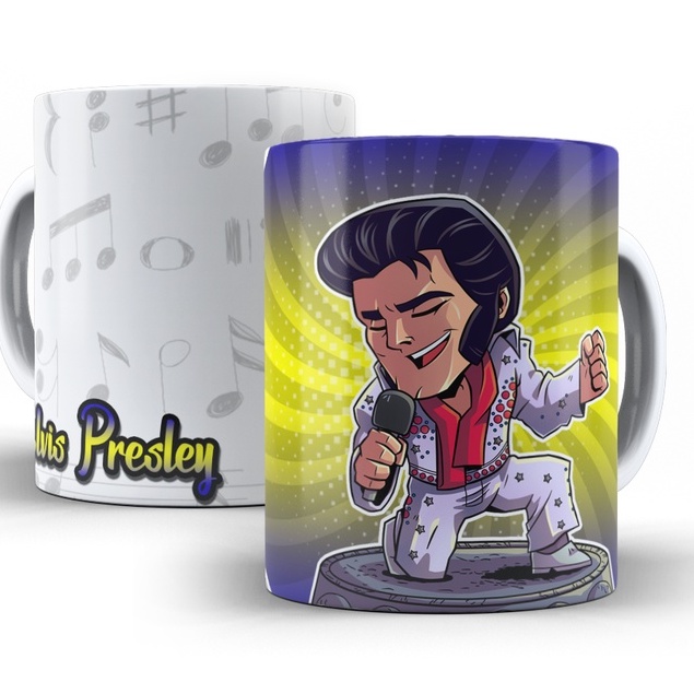 Caneca Coleção Astros da Música - Amy Winehouse/ Elvis Presley/ Bob ...