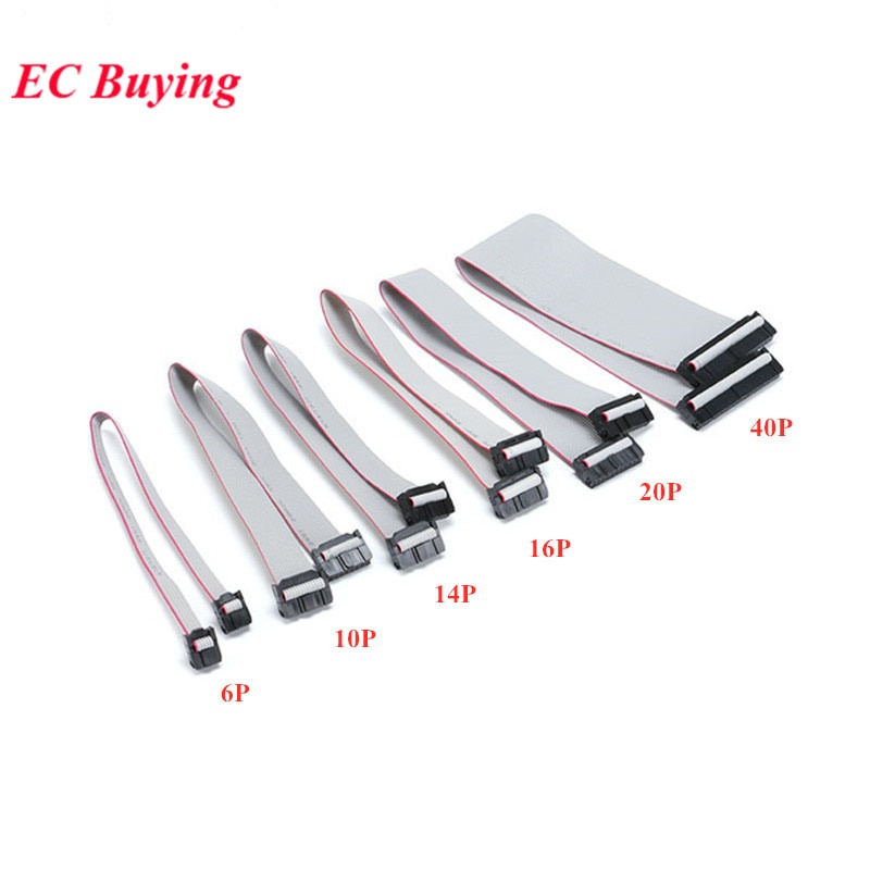 2,54mm Passo 30CM JTAG ISP AVR Download Cabo Fio 300mm FC-6/10/14/16/20/40P Pino 6P 10P Conector ...