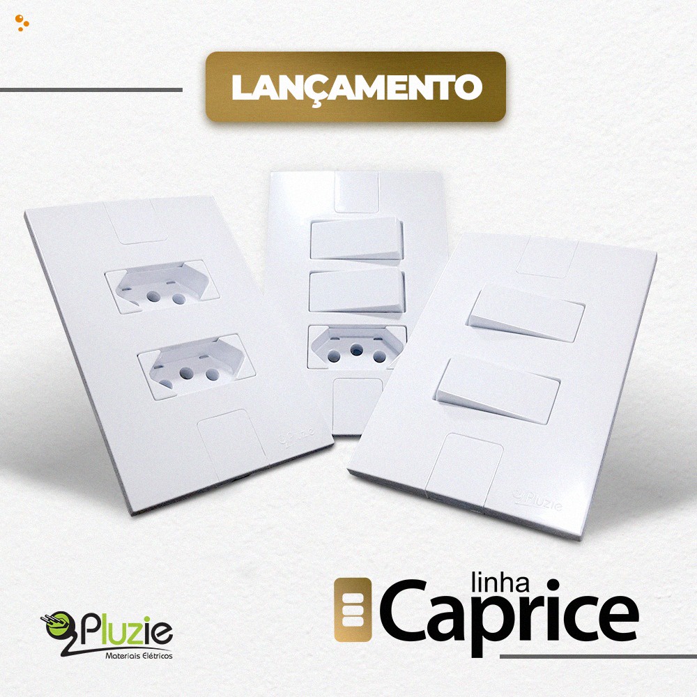Interruptor e Tomada Pluzie linha Caprice modular 4x2 | Shopee Brasil