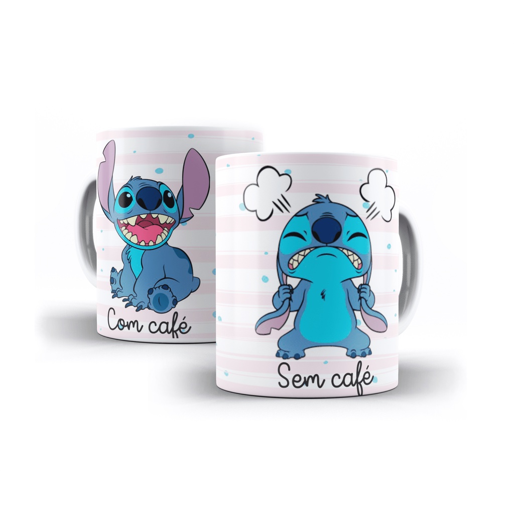 Caneca Stitch de Lilo & Stitch com café e sem café | Shopee Brasil