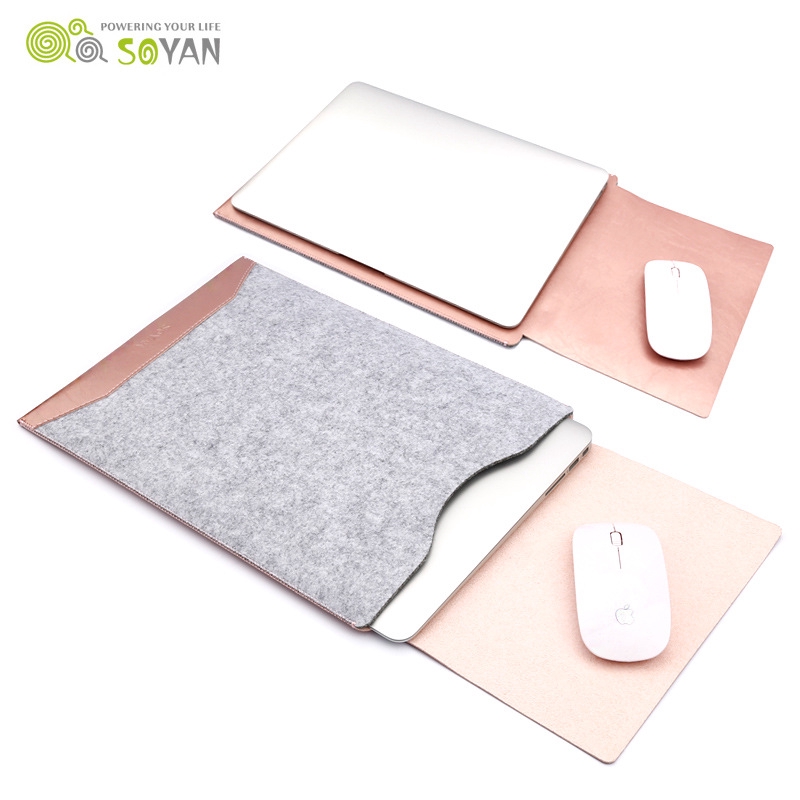 Adequado Para macbook air Forro Saco 44 37 40cm pro Caso De Couro ...