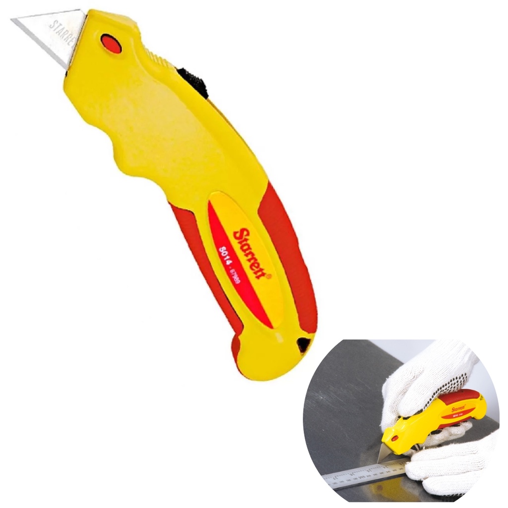 Estilete Retrátil Trapezoidal Cabo Alumínio para Cortar Diversas ...