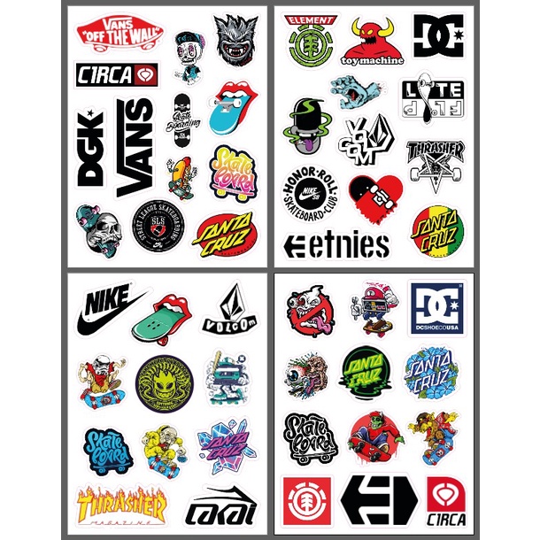 4 cartelas de adesivos Automotivos / Skate | Shopee Brasil
