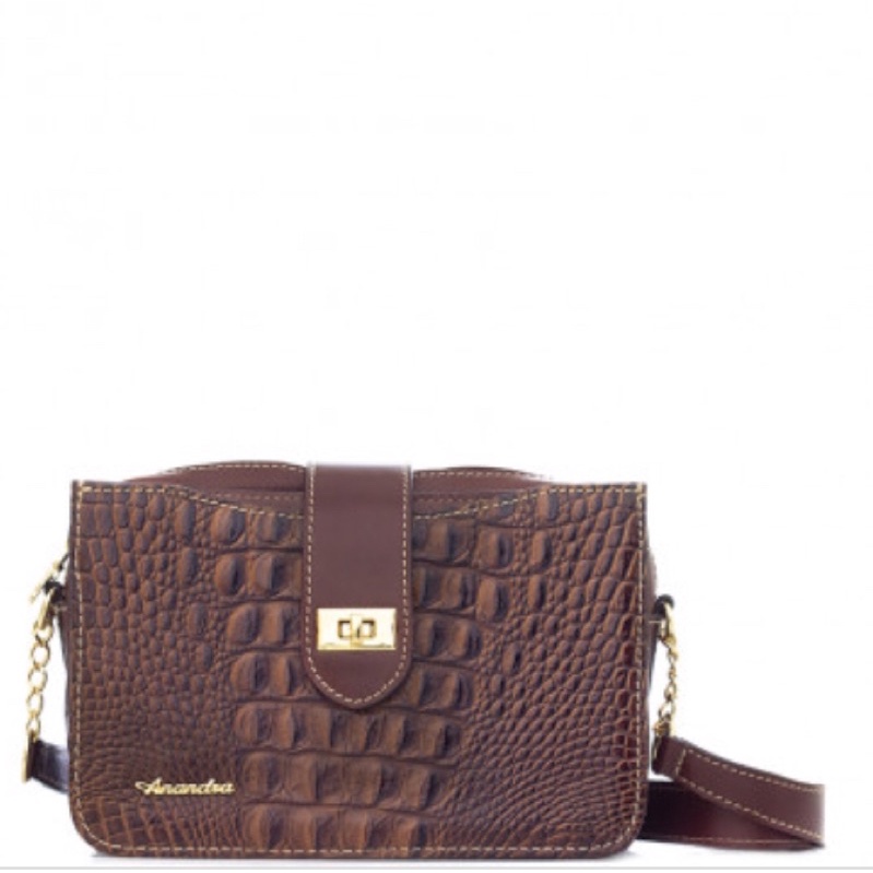 Bolsa de couro Anandra modelo Nely | Shopee Brasil