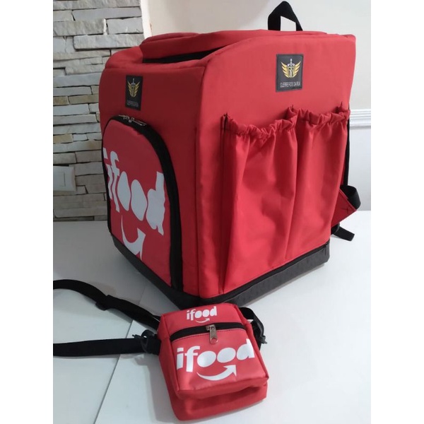 KIT BAG MOCHILA TERMICA + SHOULDER BAG IFOOD | Shopee Brasil