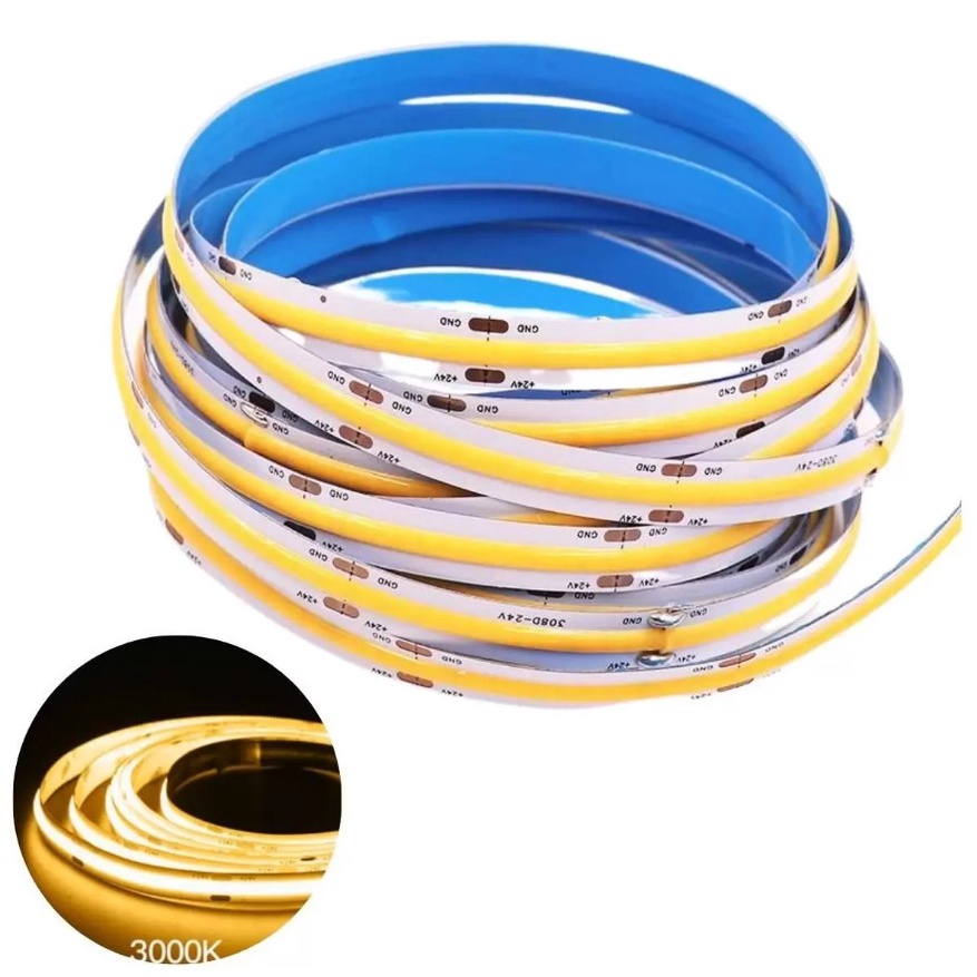 Fita Led COB 38w/m 12V 320Leds/m - 5 metros | Shopee Brasil
