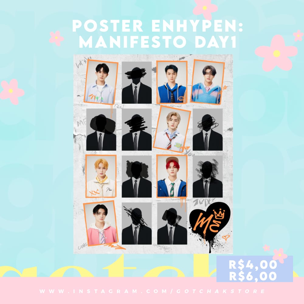 Poster enhypen Manifesto: day1 | kpop fanmade | Shopee Brasil