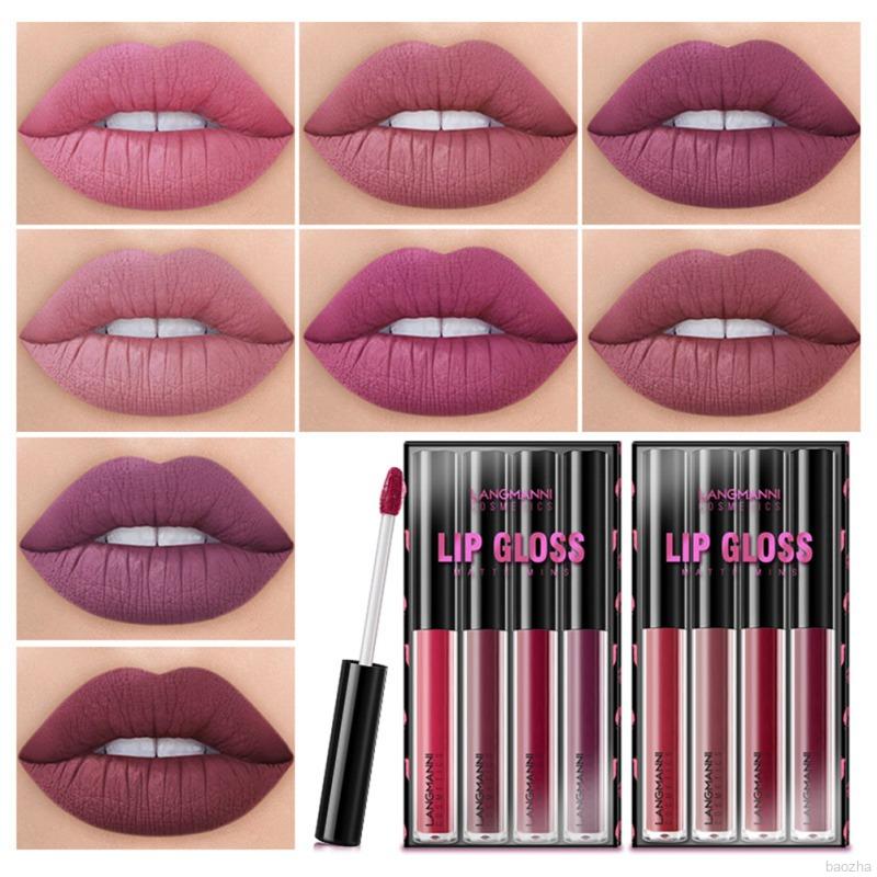 VICTOR 4 PCS Matte Liquid Lipstick Set , Waterproof Long-lasting Non ...