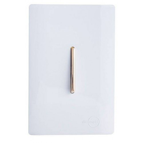 CJ INTERRUPTOR PULSADOR DE CAMPAINHA VERTICAL 4X2 - DICOMPEL NOVARA BRANCO GOLD - DNV1200/17BRGD ...