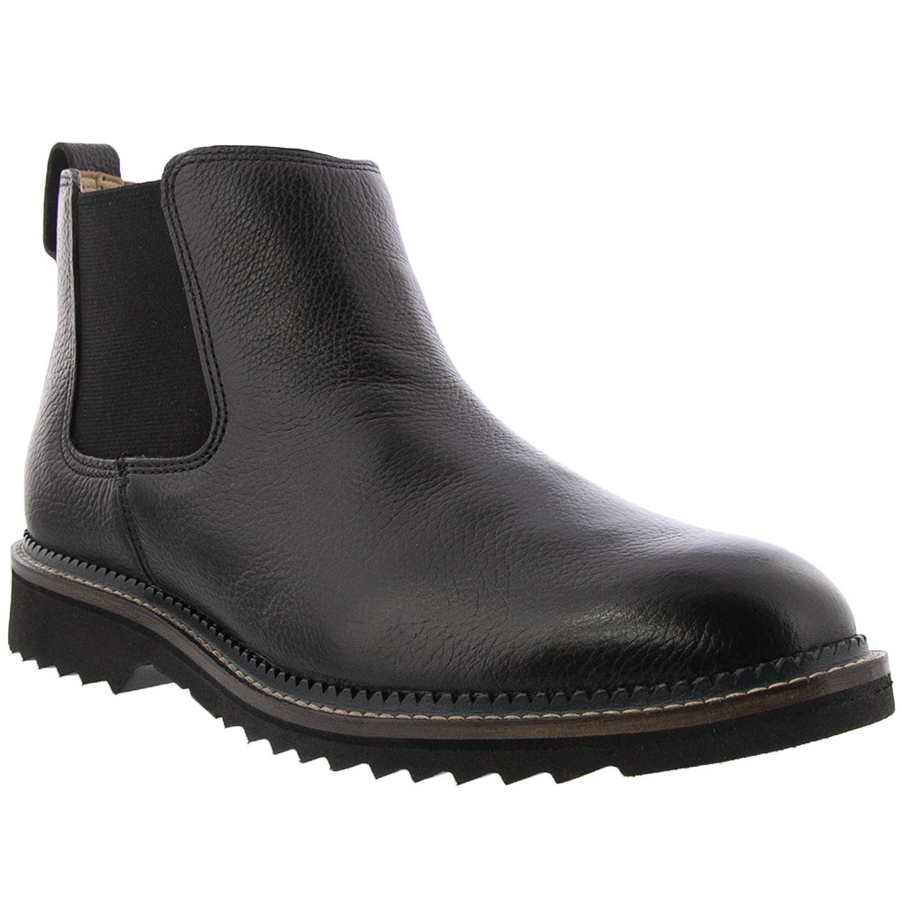 Bota Chelsea Mac & Jac Pespontos Couro Preto | Shopee Brasil
