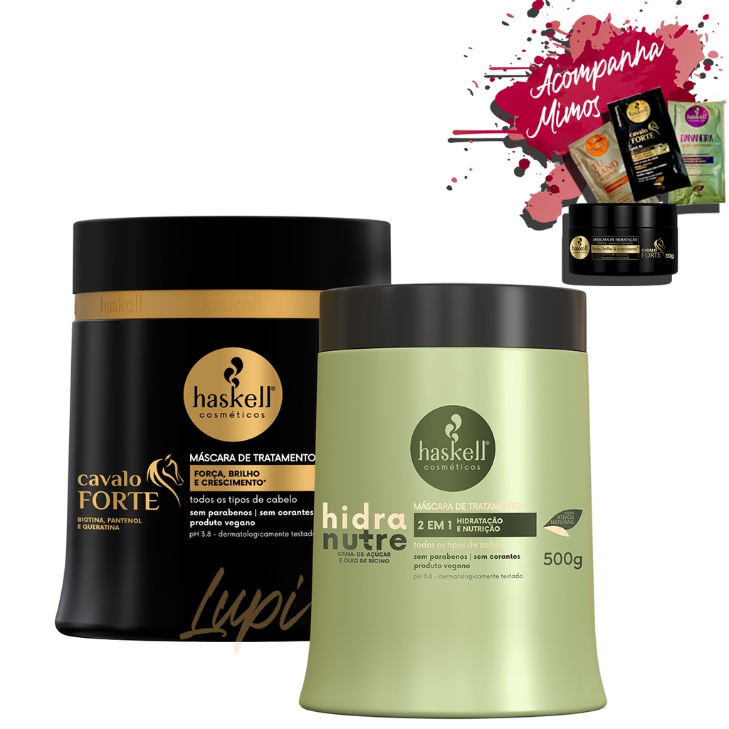 Kit Haskell Mascaras Hidranutre E Cavalo Forte 500g | Shopee Brasil