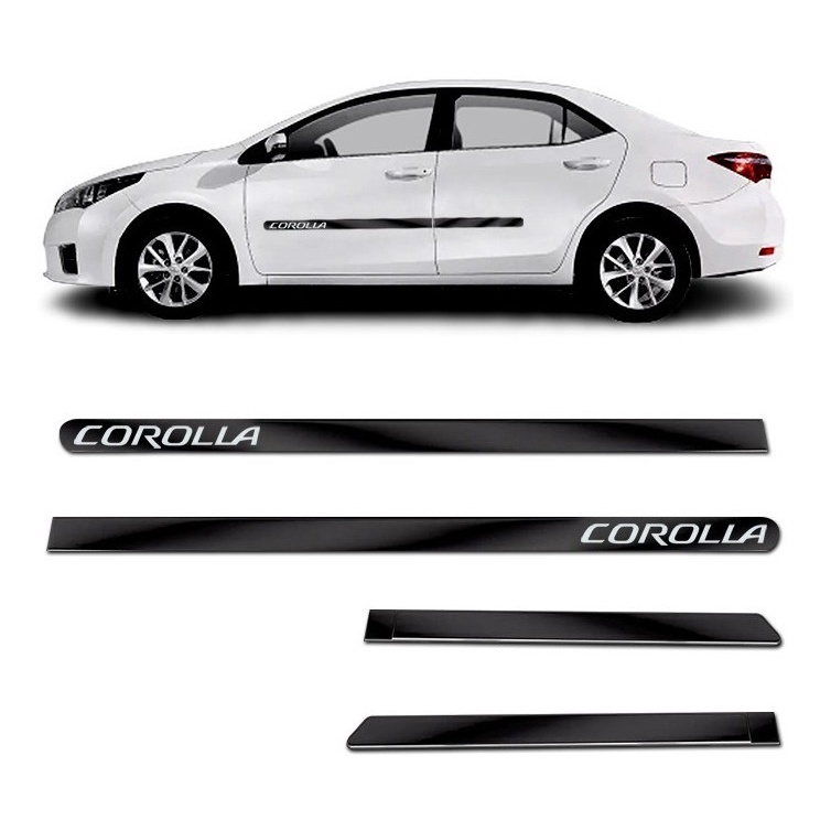 Kit Friso Lateral Personalizado Modelo Largo Cor Preto Corolla 2008 a ...