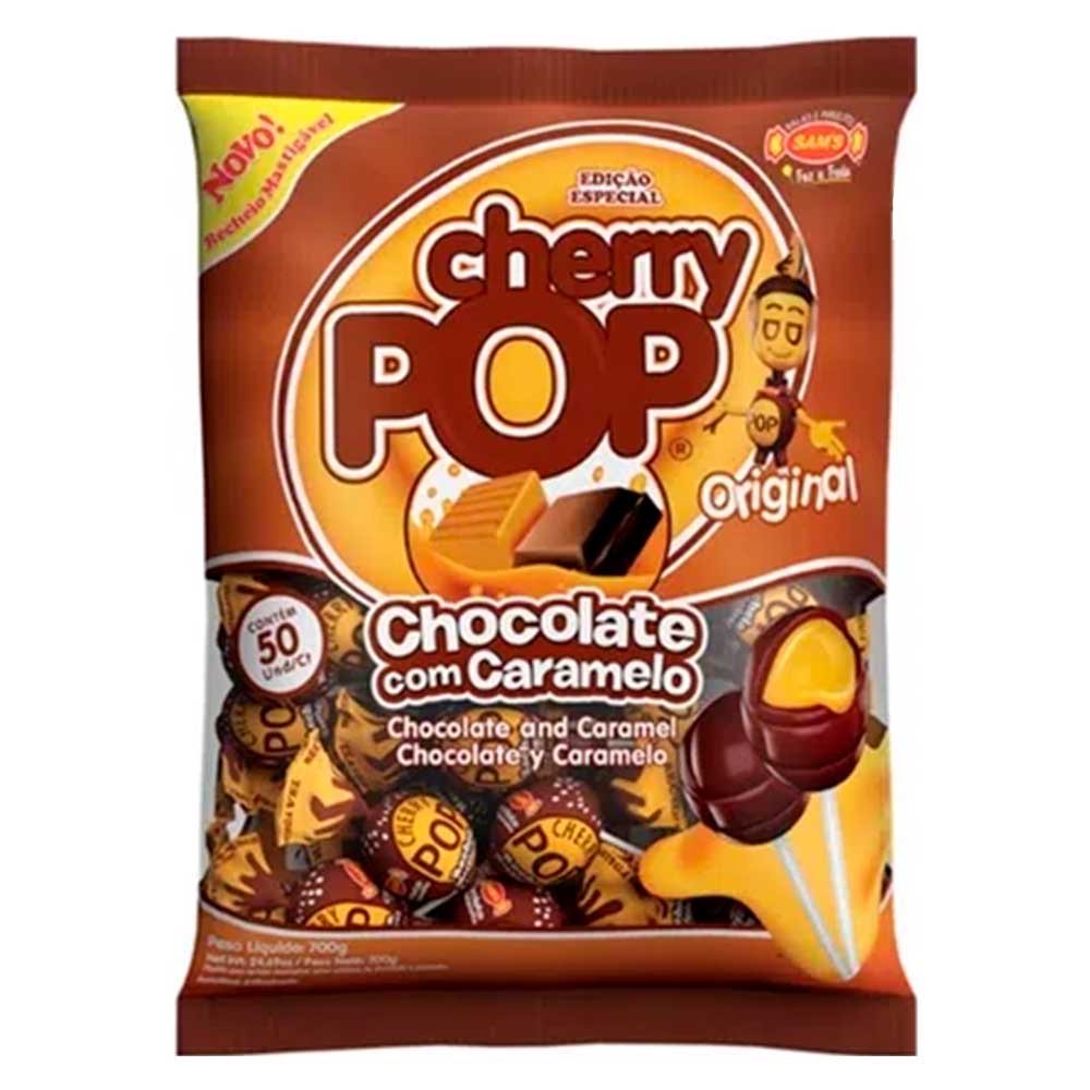 Pirulito Cherry Pop Chocolate com Caramelo Recheado c/50 - Sams ...
