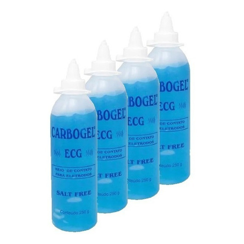 Gel Para Ecg Eletrocardiograma 250g Azul Carbogel Kit C/4 | Shopee Brasil