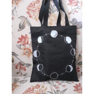 Ecobag Preta - Fases da Lua (Bordada) | Shopee Brasil