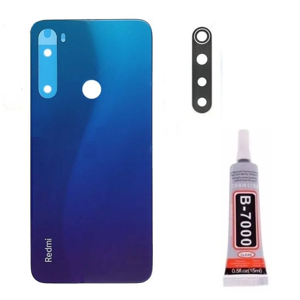 Tampa Vidro Traseira Xiaomi Redmi Note 8 + Lente E Cola | Shopee Brasil
