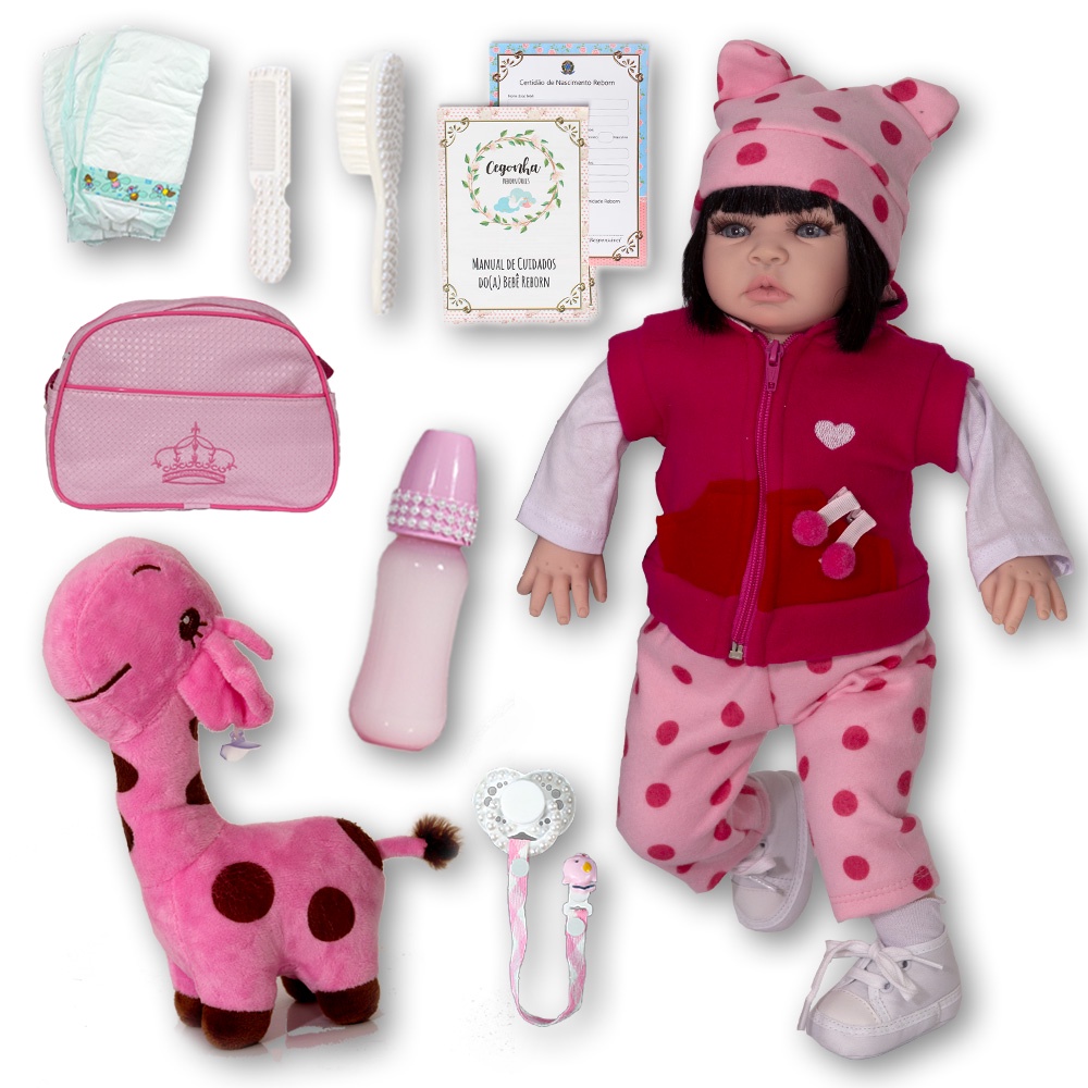Bebe Reborn Barata 52 cm Adora Girafinha Princesa Morena | Shopee Brasil