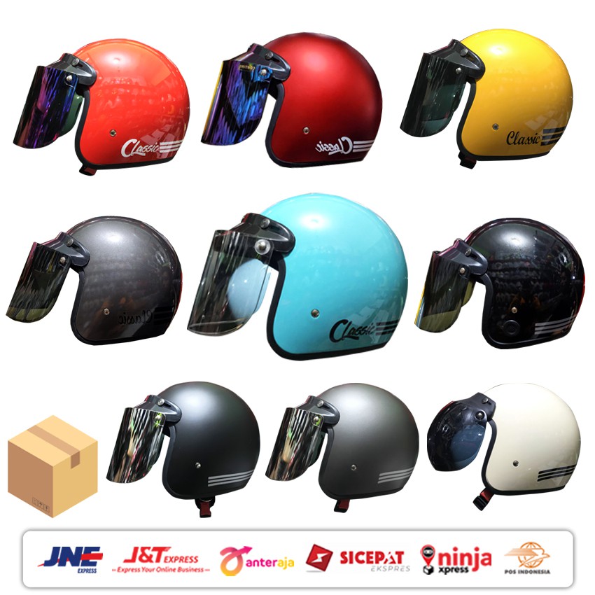 Capacete Bogo Clássico Linha Retrô Adulto Vidro Liso Step SNI | Shopee ...