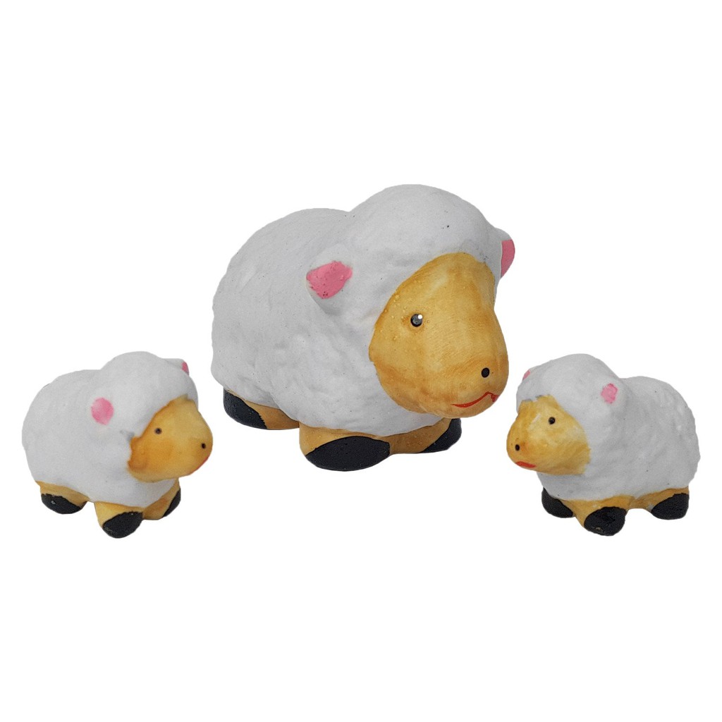 Trio Ovelha Mini - Miniatura Ceramica 3 Peças Enfeite Decorativo ...