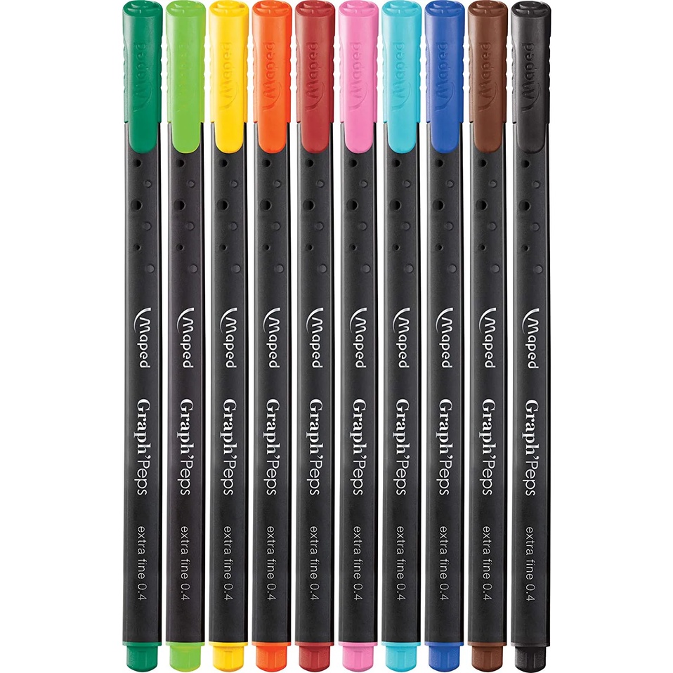 Caneta Graph Pens Fine line - 0.4 - Estojo com 10 - Maped | Shopee Brasil