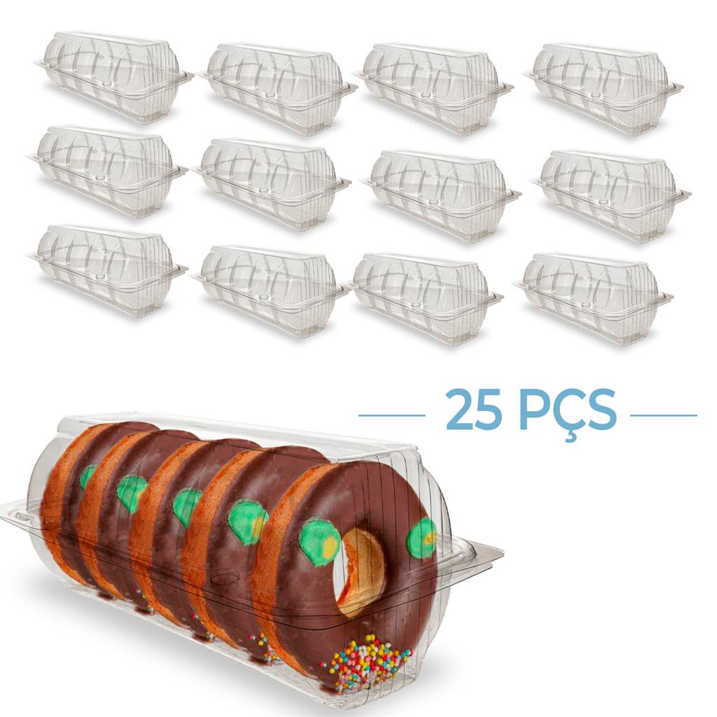 Kit C/25 Embalagem Descartavel Delivery Para Donuts 10x25cm | Shopee Brasil