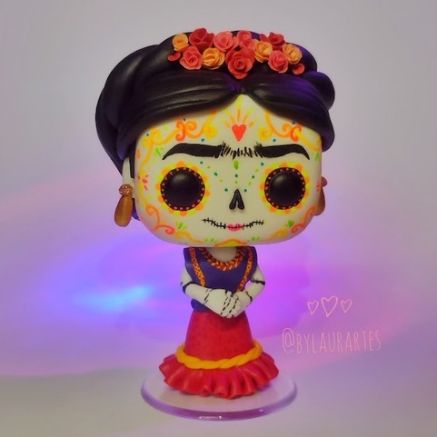 Funko pop personalizado Frida Khalo Catrina mexicana brilha na luz ...