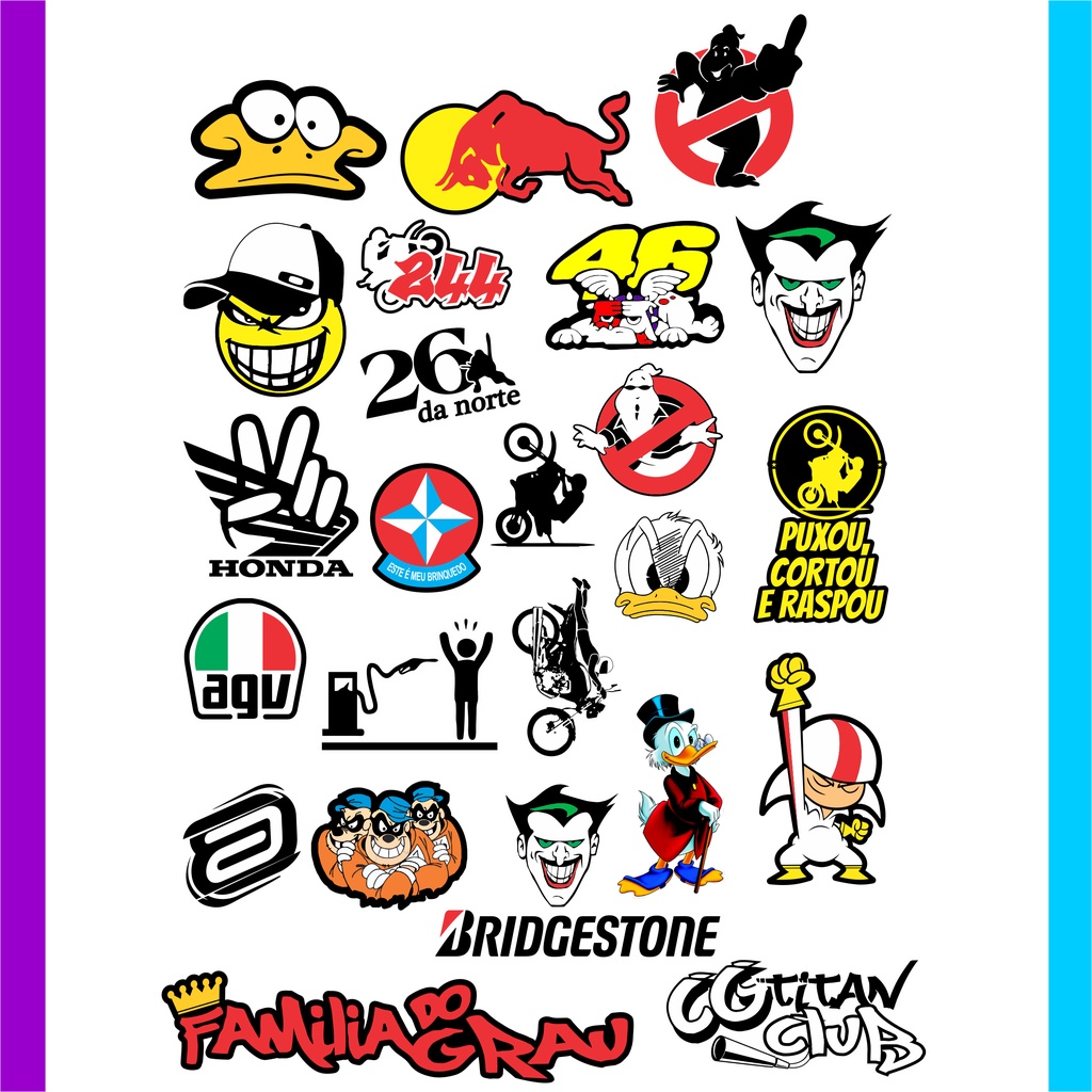 Pacote com 25 adesivos sticker variados de alta qualidade | Shopee Brasil