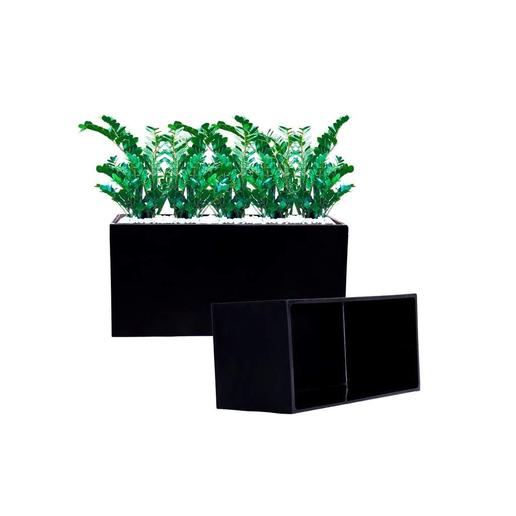 Vaso Decorativo Melamina Retangular Preto 23,0x11,5x11,0cm | Shopee Brasil