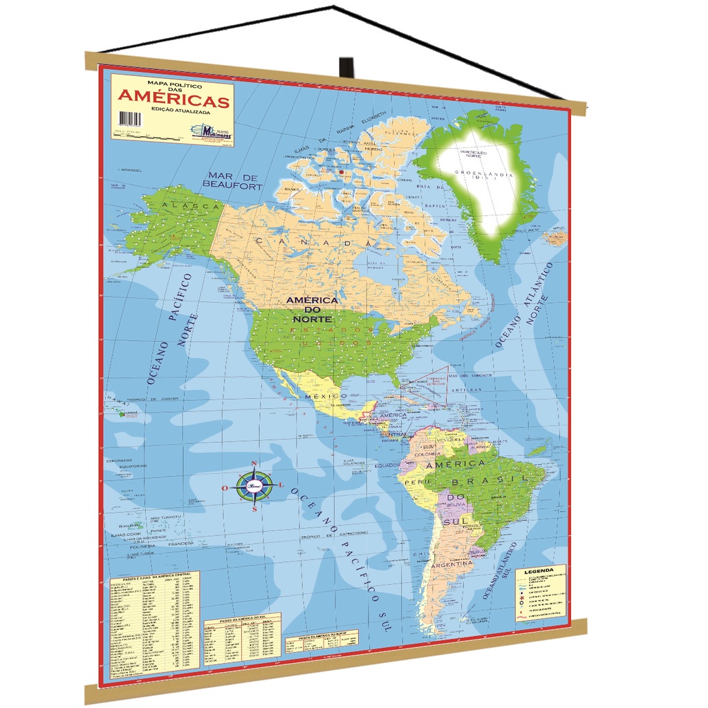 Mapa Americas Politico Banner Moldura Poster Americas Geografia ...