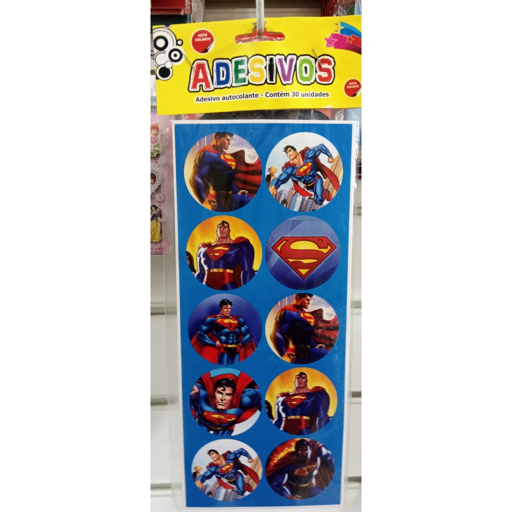 30 Rótulos Adesivos Superman - Para Tubete, Latinha, Caixa Acrílica 4 ...