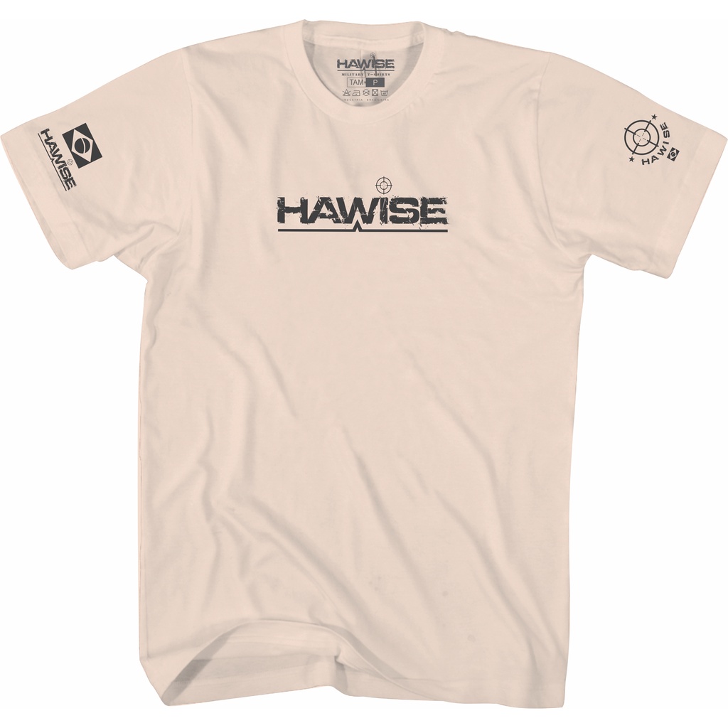 Camiseta Bege Camisa masculina Hawise logo | Shopee Brasil