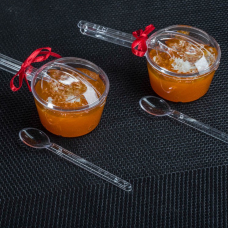 Mini Panelinha com Tampa e colher - Kit com 05 Unidades.Cristal ...