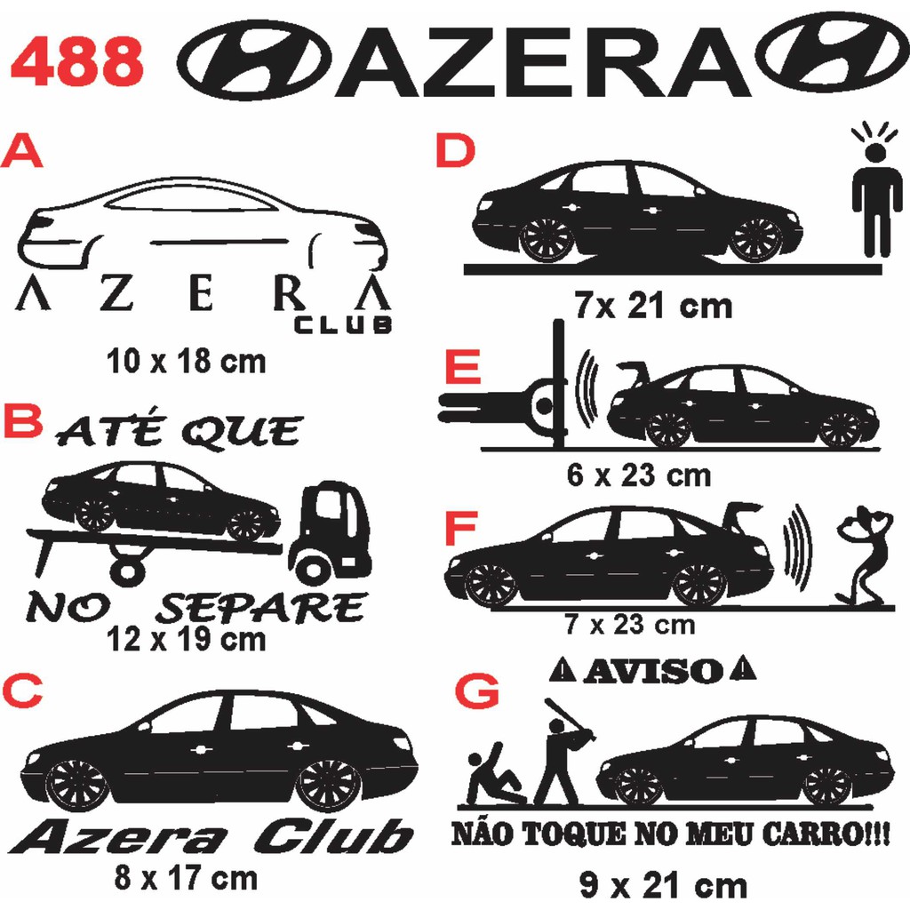 Adesivo personalizado do Azera, 1 unidade | Shopee Brasil