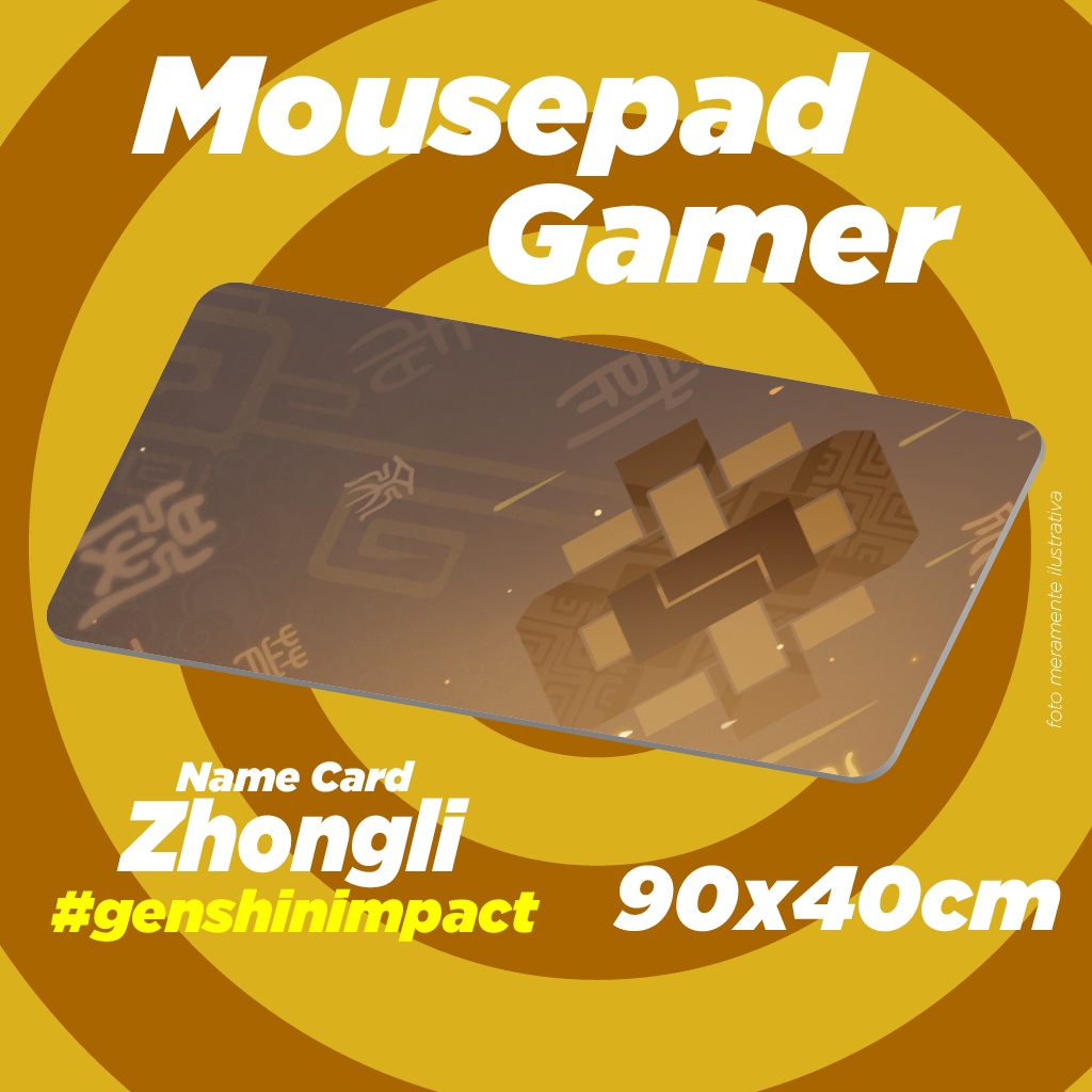 Mouse Pad Gamer Personalizado - Namecard Zhongli - Genshin Impact ...