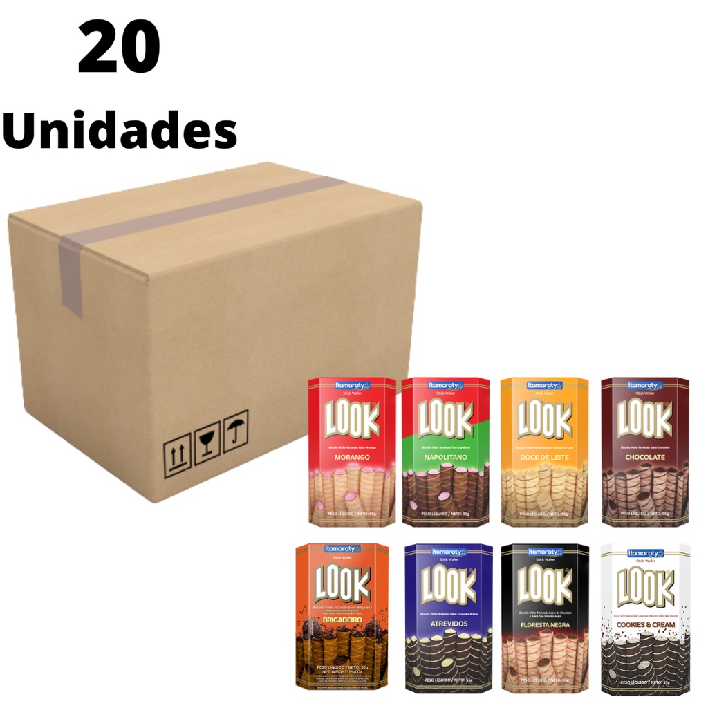 Cx Biscoito Stick Look 55g (20 unidades na caixa) | Shopee Brasil