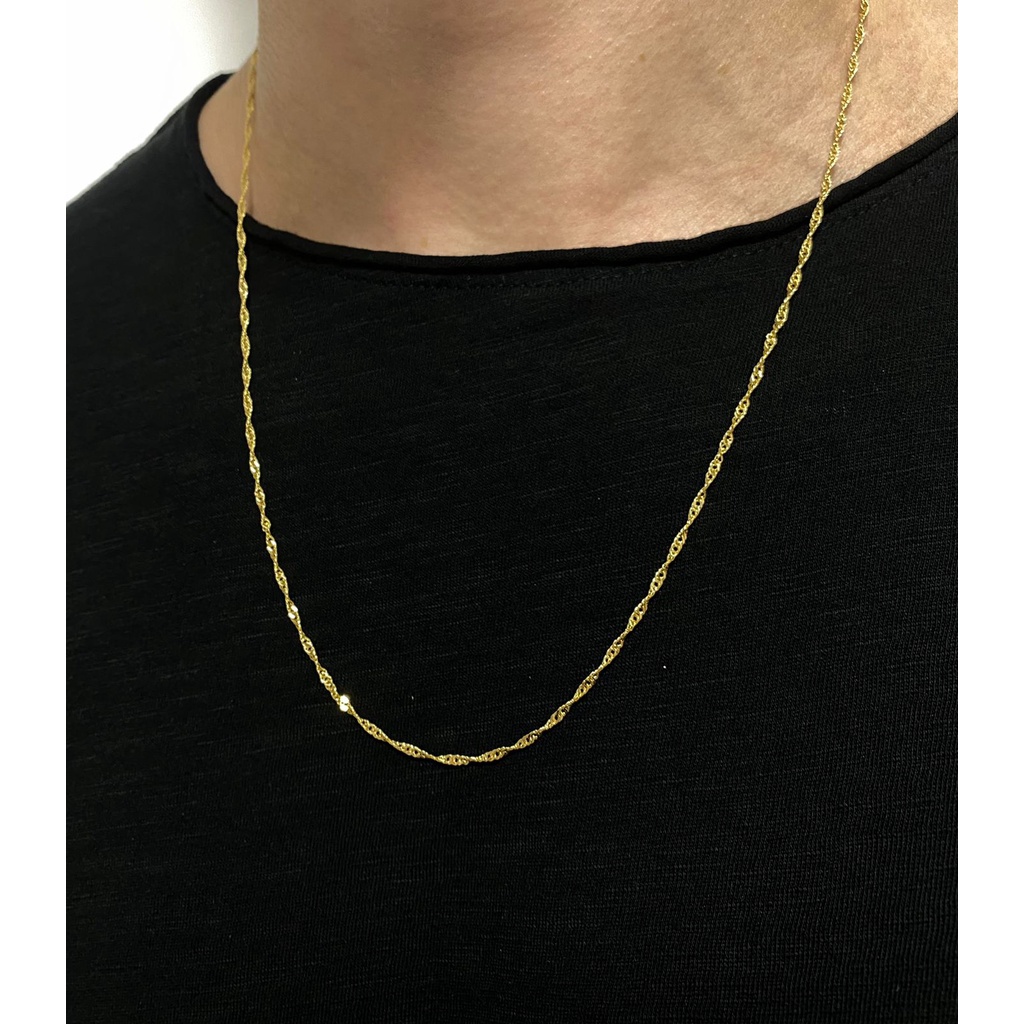 Corrente Masculina Fina Banhada A Ouro 18k - Envio Imediato | Shopee Brasil